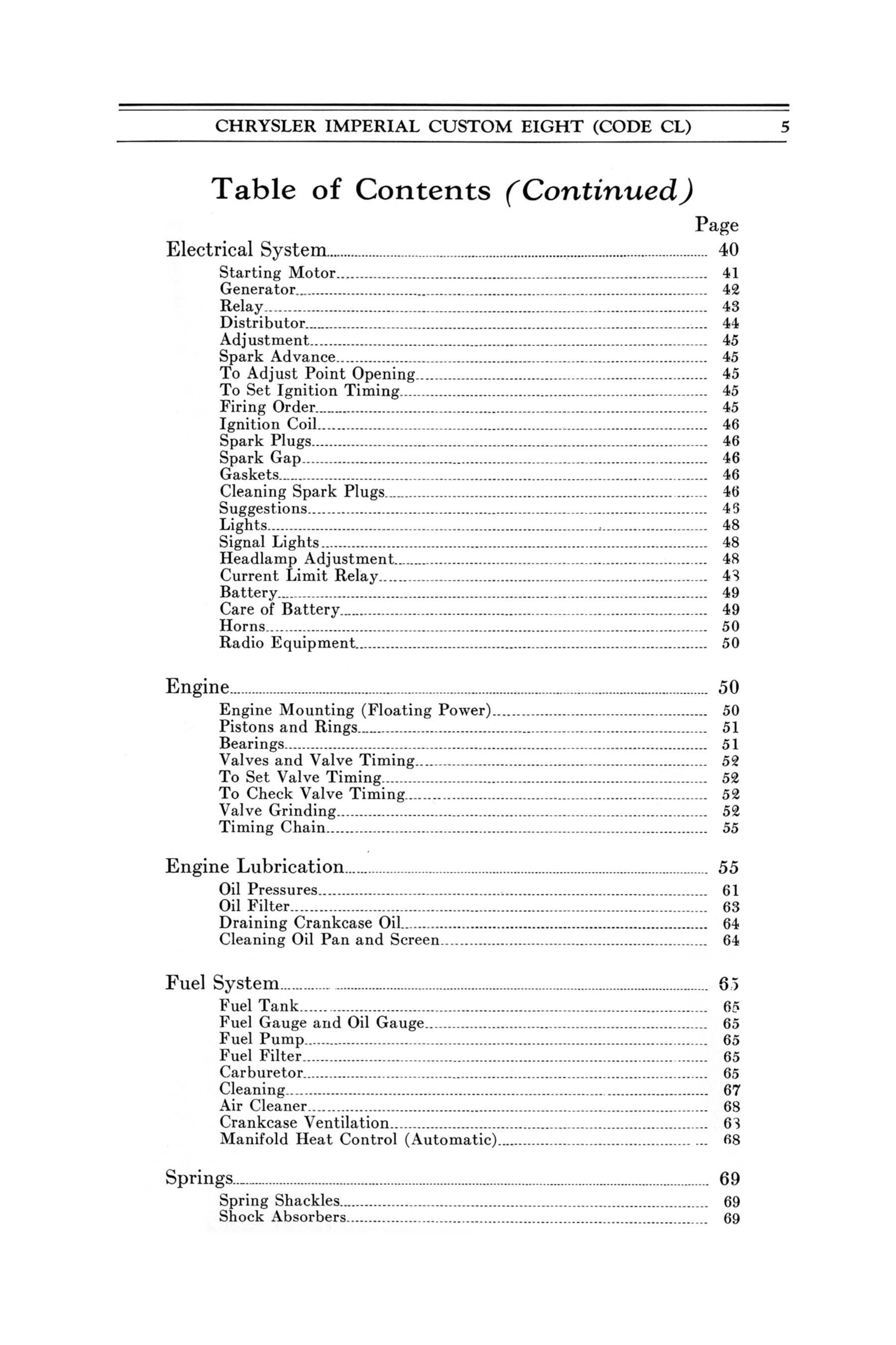 1932 Chrysler Imperial CL Instruction Book