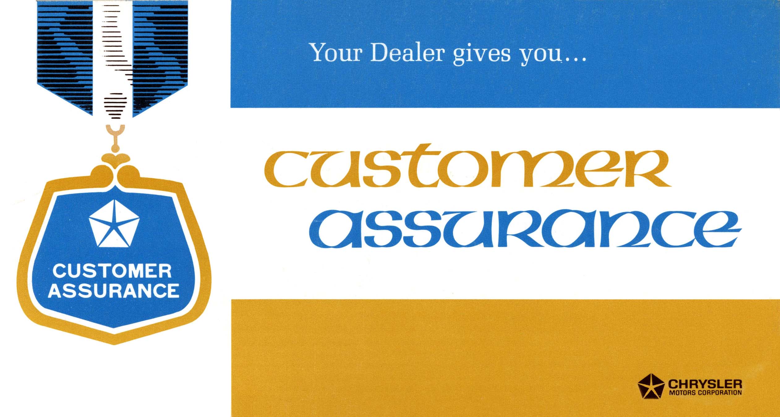 1976 Chrysler Customer Assurance Manual